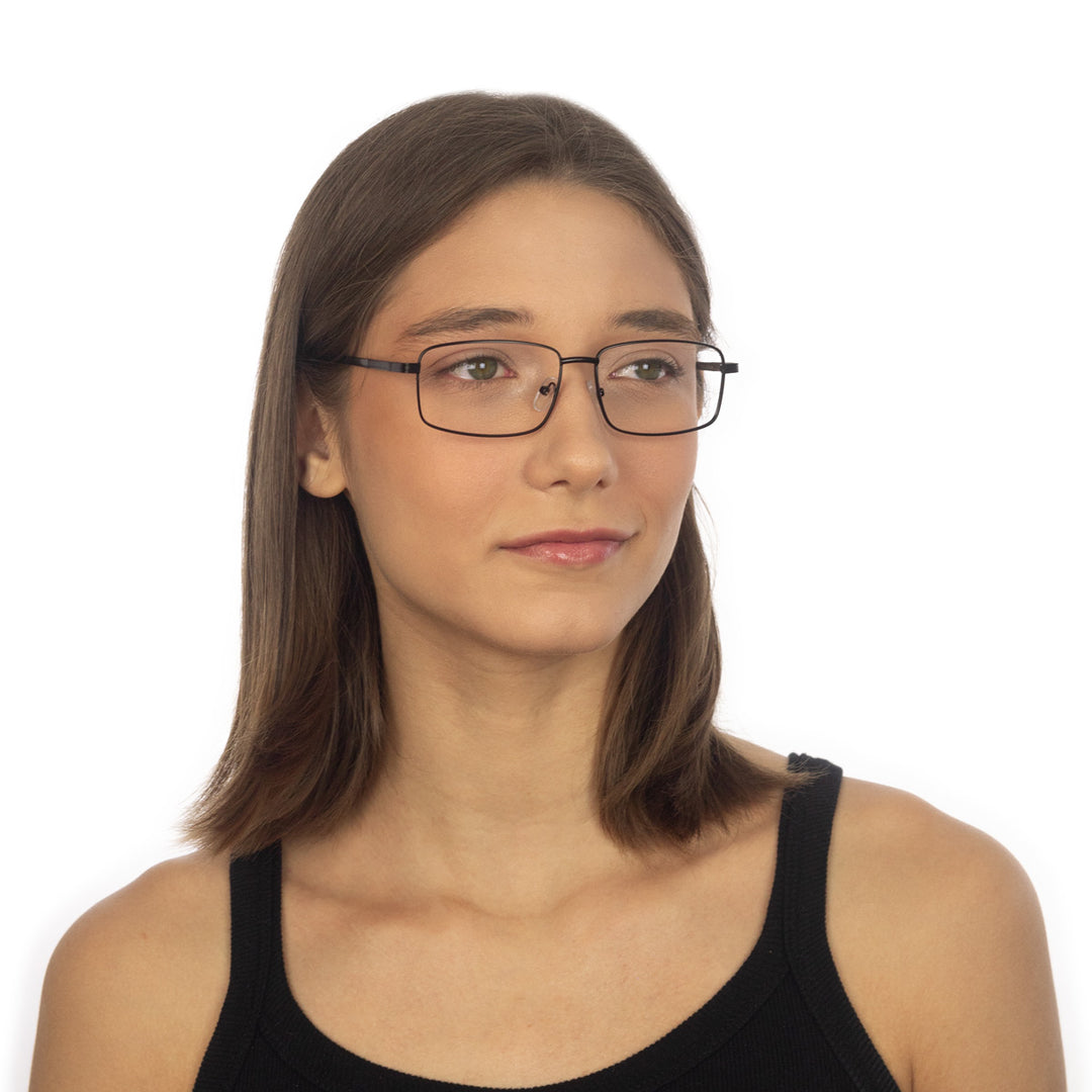 Armação | Metal Retangular Médio EM1 Preto – SIMPLES LENTE